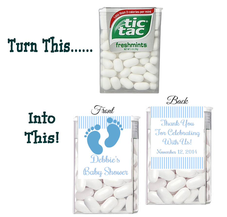 Tic Tac Favor Labels Personalized With Your Information